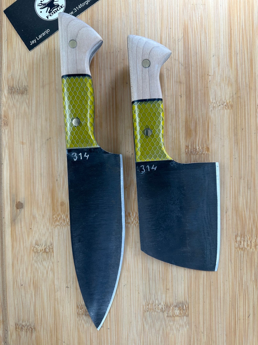 Two Piece Kitchen Cutlery Set With Maple and Honeycomb Handles ...