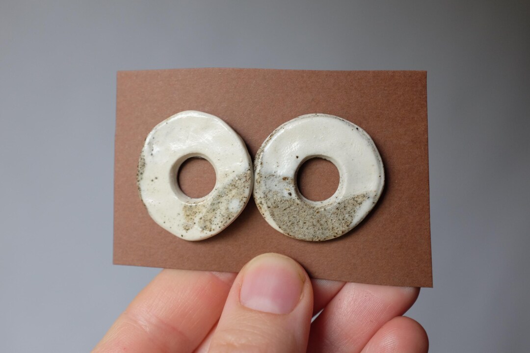 Hoop Earrings, Minimalist Jewelry, Modern Earrings, Handmade Ceramic ...