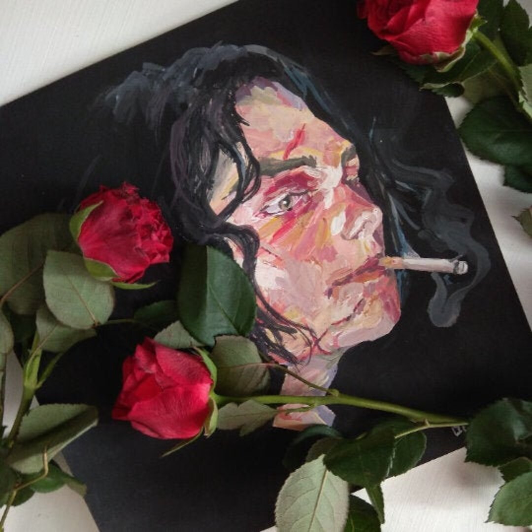 Gerard Way Smoking Art Print Tempera Painting - Etsy UK