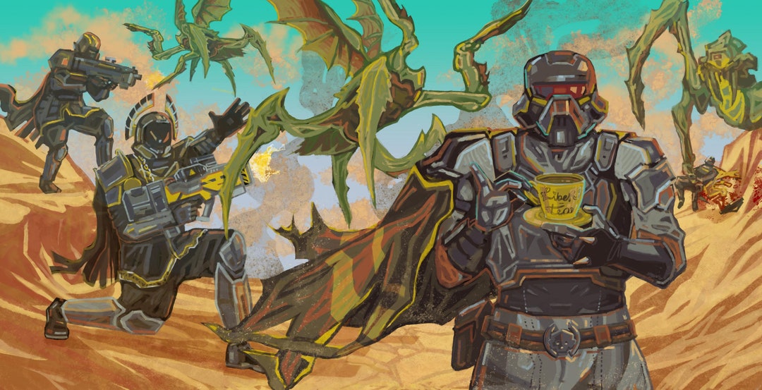 A Cup of Liber-tea - Helldivers 2 8K Desktop Wallpaper - Digital ...