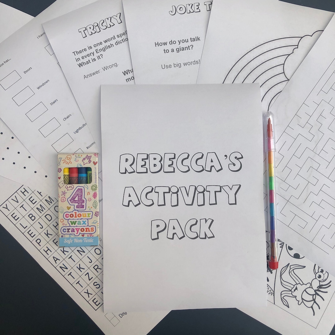 Kid's Activity Pack Personalised Activity Pack Party - Etsy