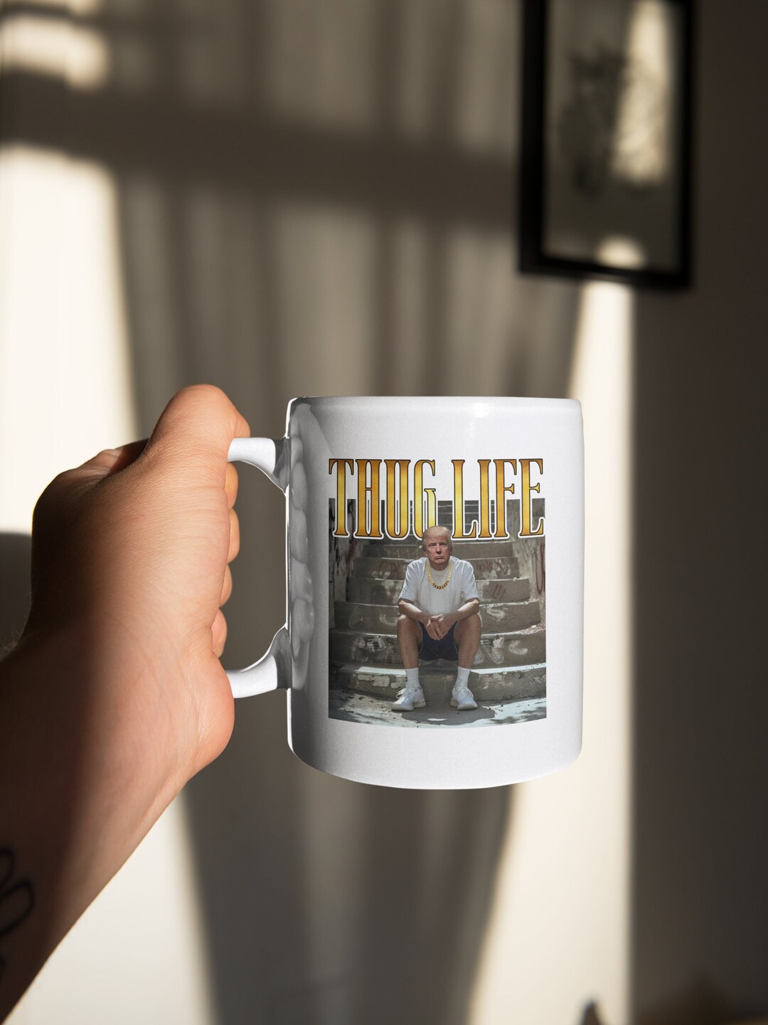 Thug Life Trump 2024 Ceramic 11 Oz Mug, Funny Trump Coffee Mug, Trump ...
