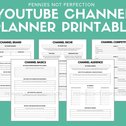Youtube Channel Ideas Planner New Channel Planner & - Etsy