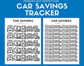 Car Fund Savings Tracker | Car Savings Goal Tracker | Savings Printable ...