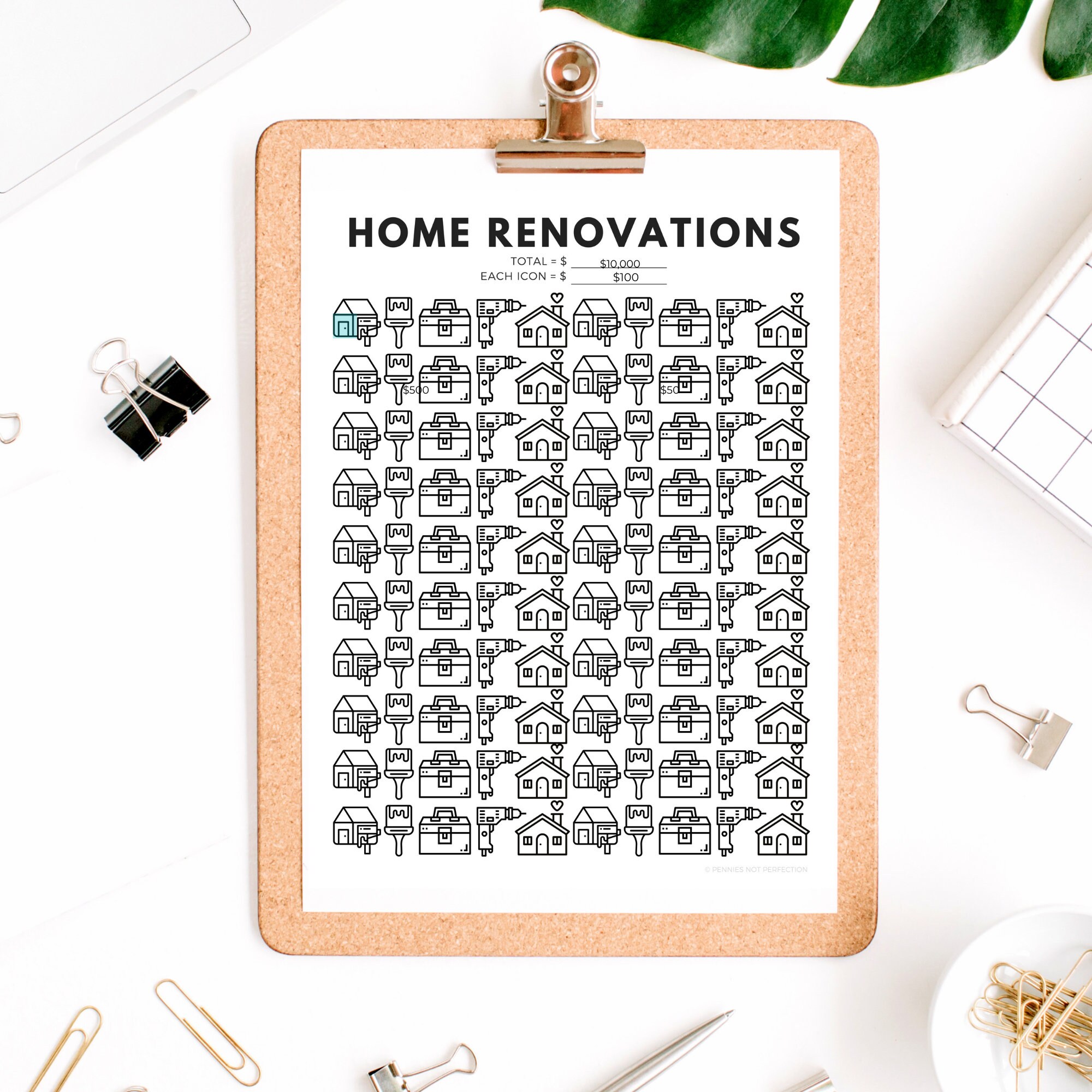 Home Renovations Savings Goal Tracker | Home Reno Savings Tracker - Etsy
