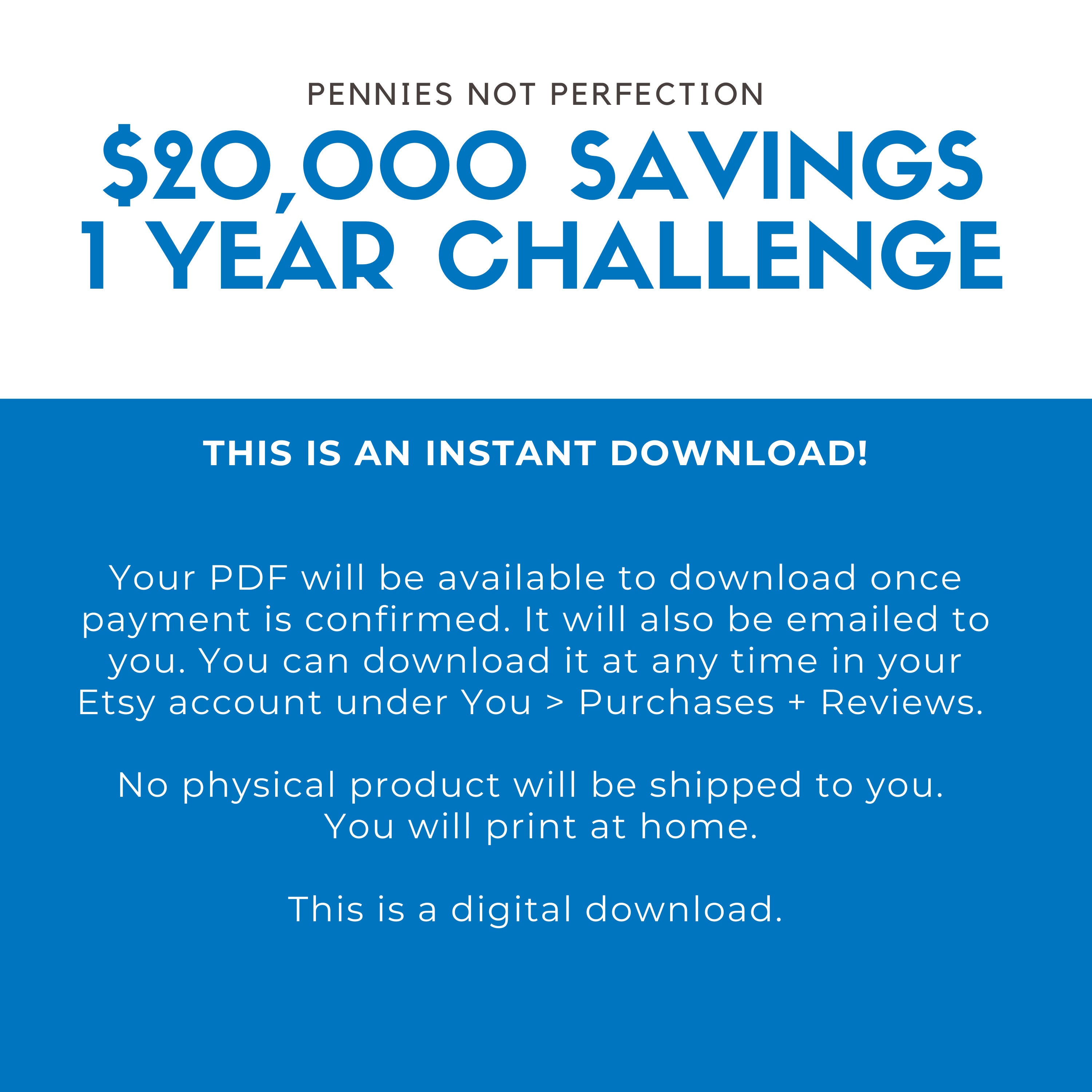 Money Saving Challenge, Save 20,000 Dollars in One Year, 20,000 Dollar ...