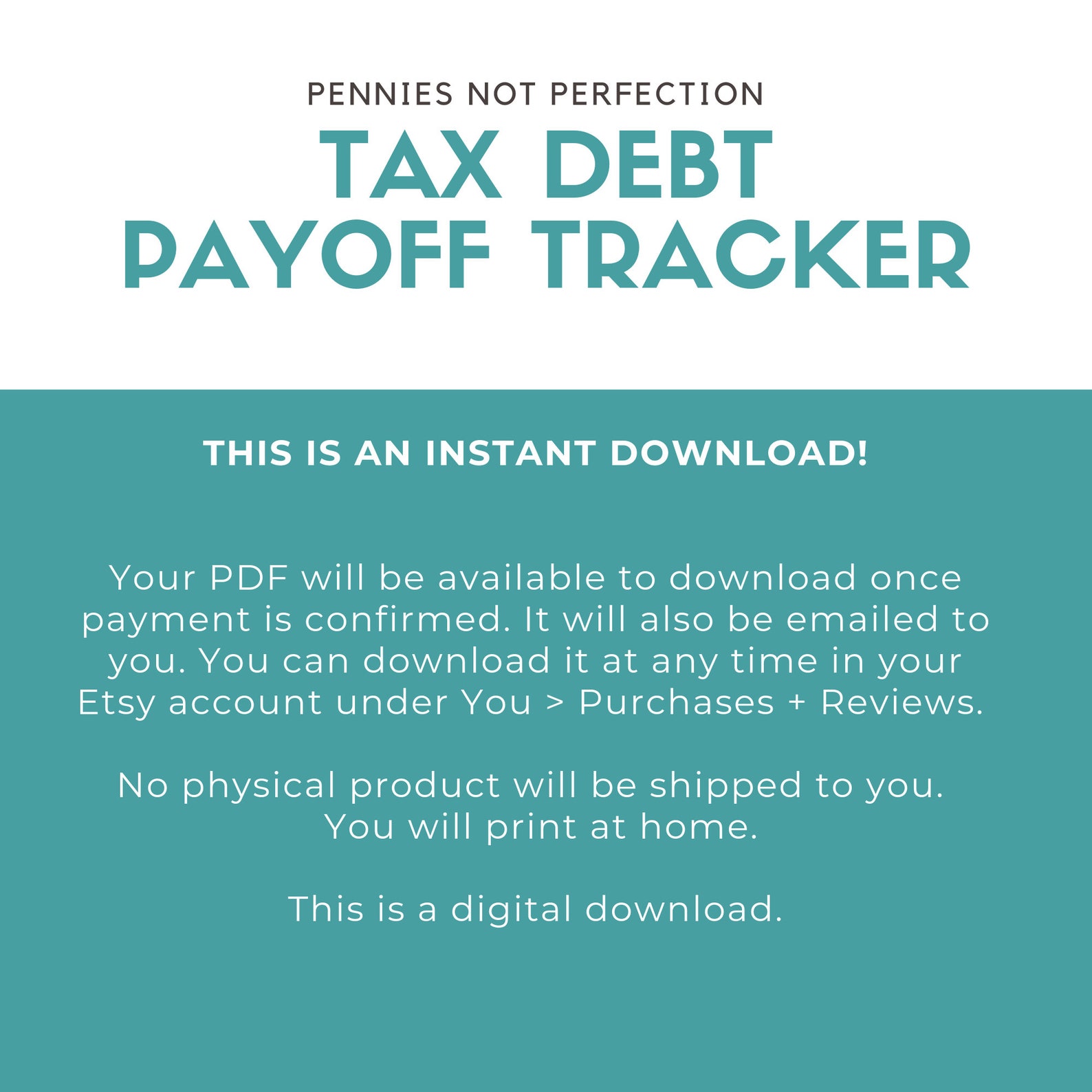 Tax Debt Payoff Tracker | Printable PDF - Etsy