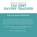 Tax Debt Payoff Tracker | Printable PDF - Etsy