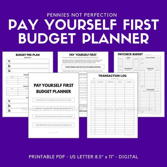 Pay Yourself First Budget Planner Monthly & Paycheck - Etsy