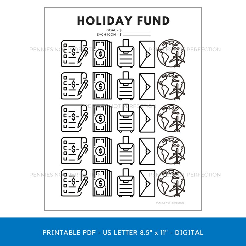 Holiday Fund Savings Goal Tracker | Holiday Fund Savings Tracker ...