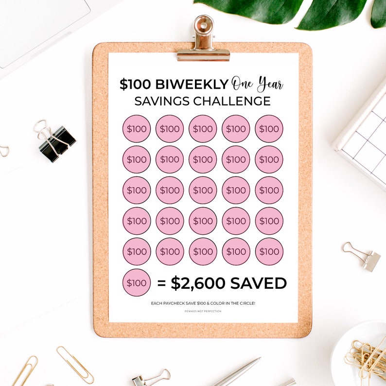 Biweekly Savings Challenge Bundle, Money Tracker Printables (PDF) - Etsy