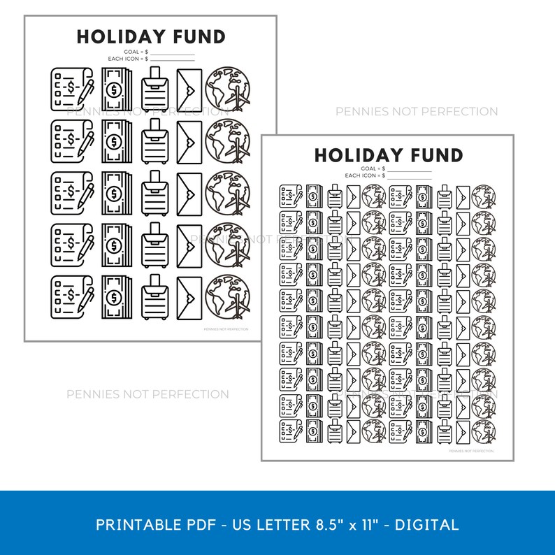 Holiday Fund Savings Goal Tracker | Holiday Fund Savings Tracker ...