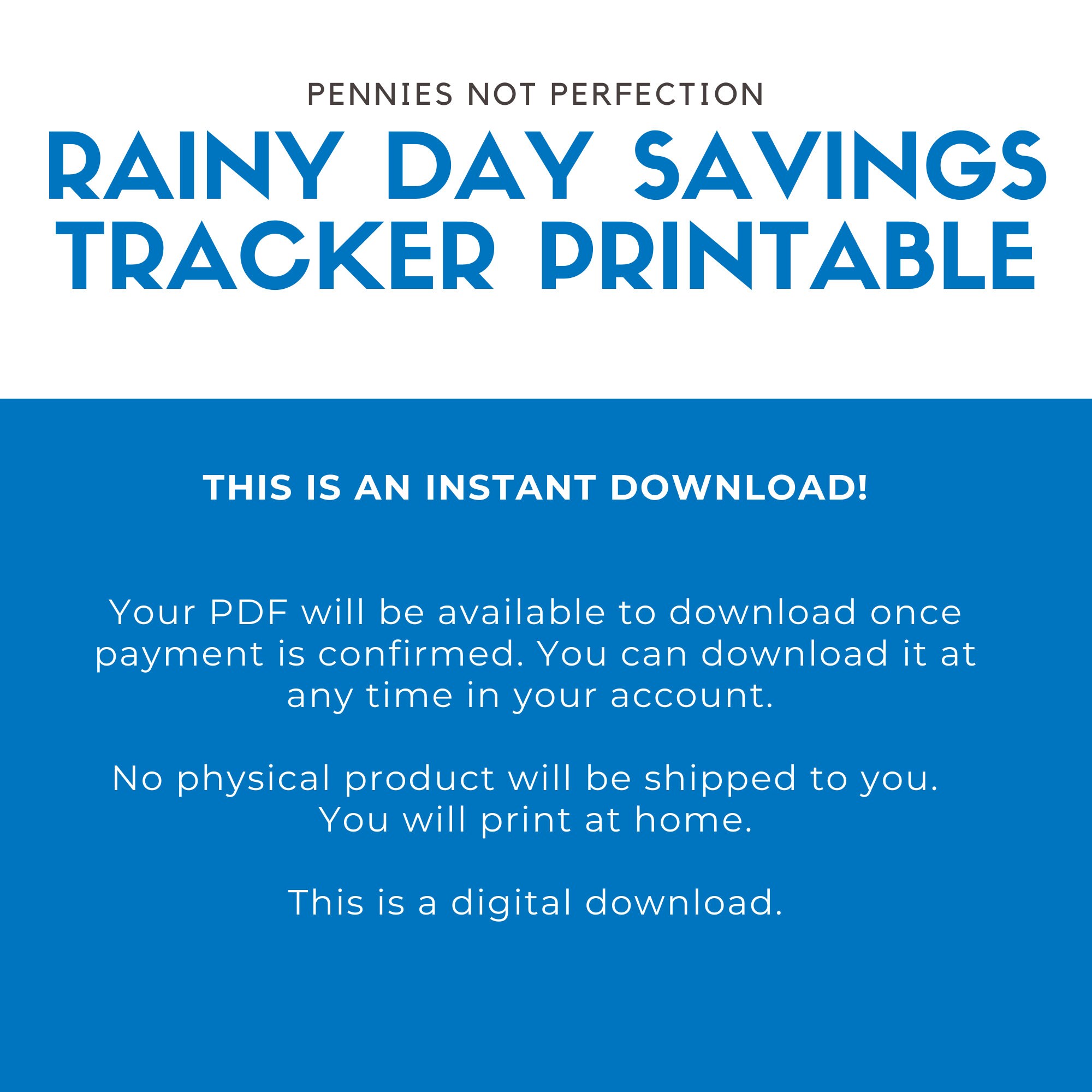 Rainy Day Savings Tracker Printable | Emergency Fund Planner (PDF) - Etsy