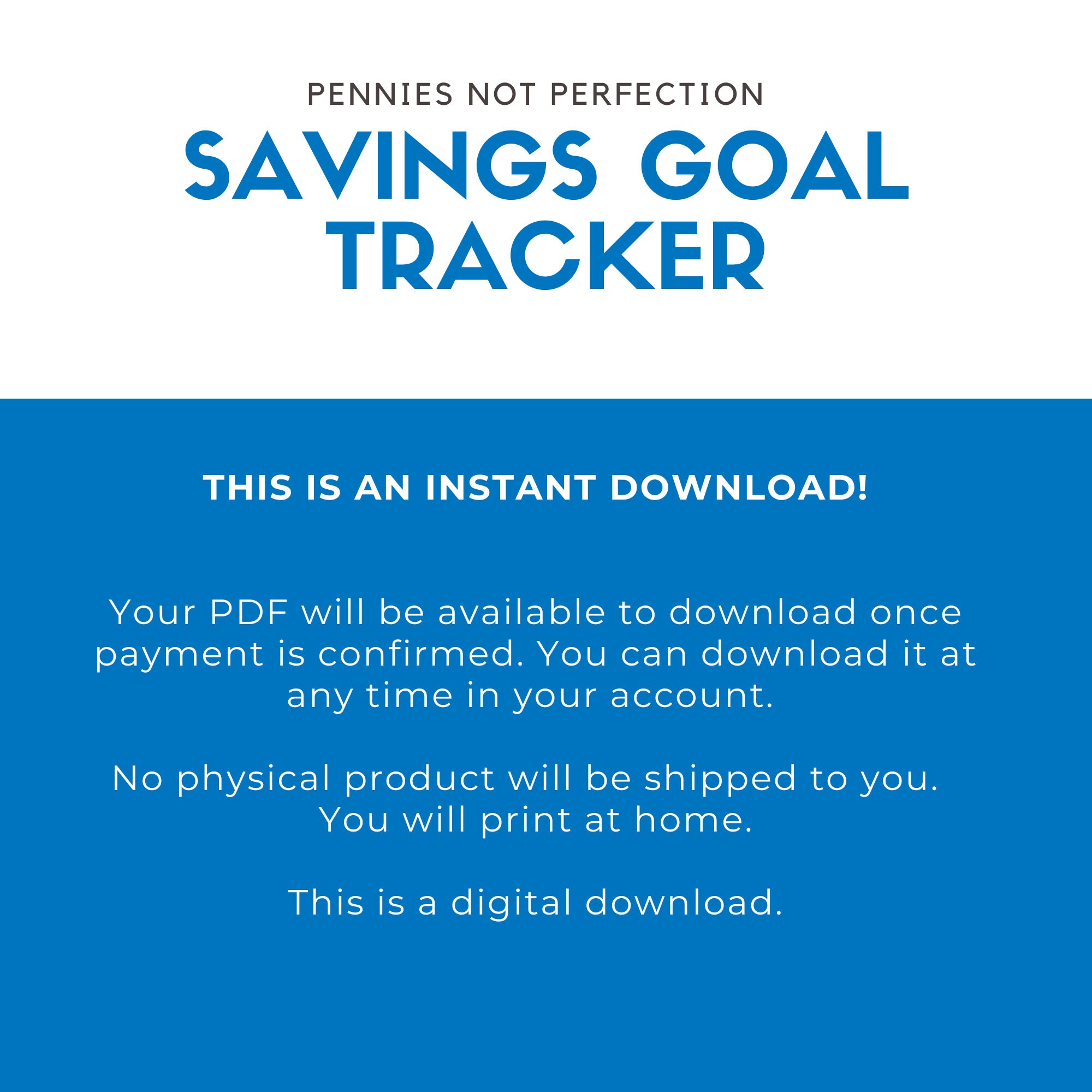 Savings Goal Tracker Savings Printable Savings Tracker - Etsy