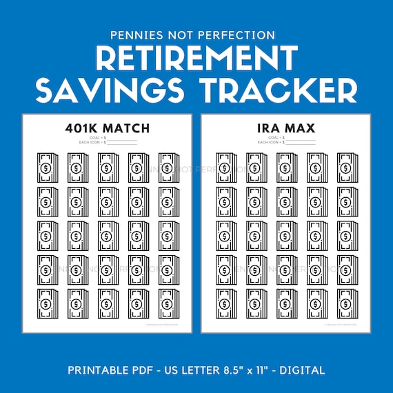 Retirement Savings Tracker Printables Bundle 401K Roth IRA - Etsy