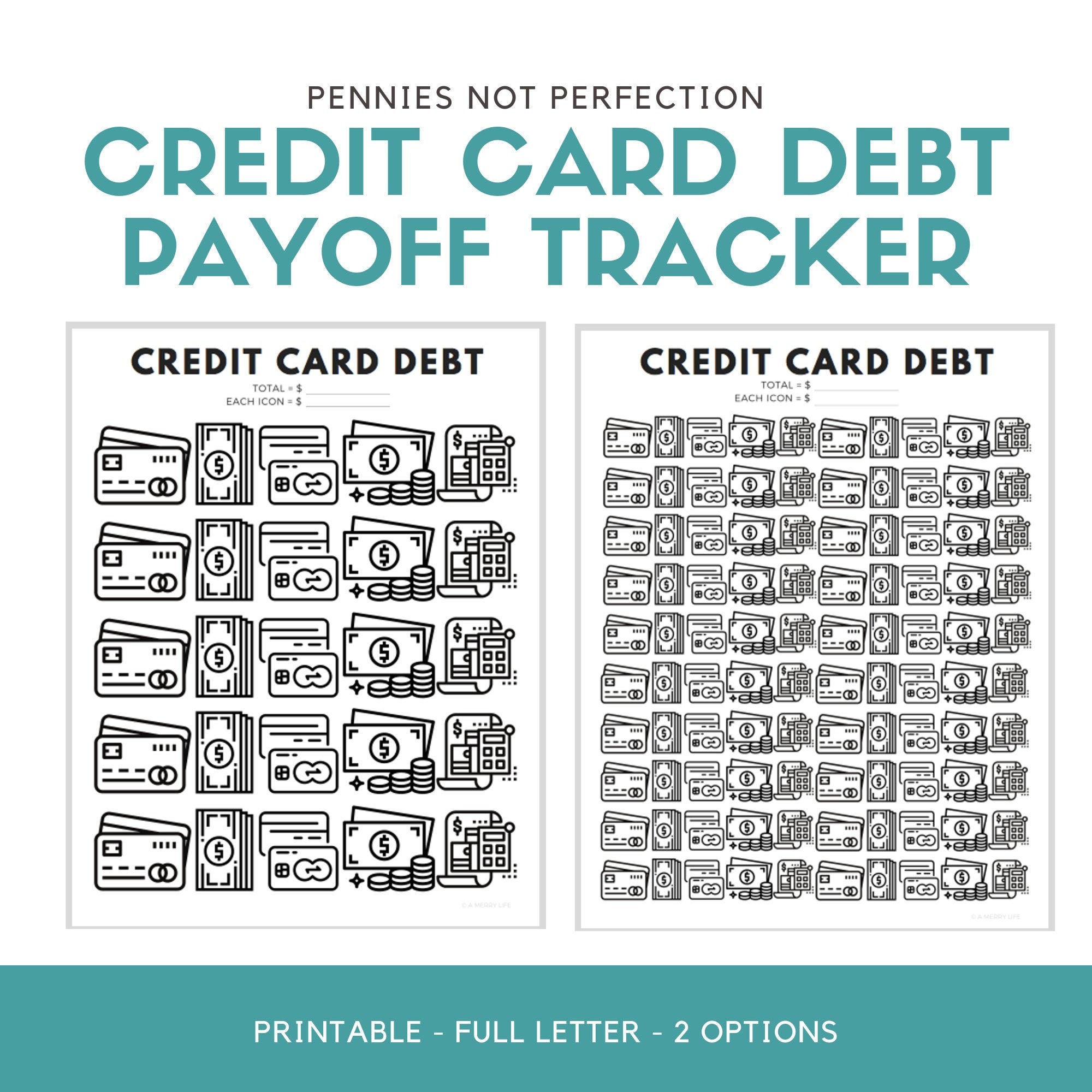 Credit Card Debt Payoff Tracker Credit Card Debt Tracker Etsy