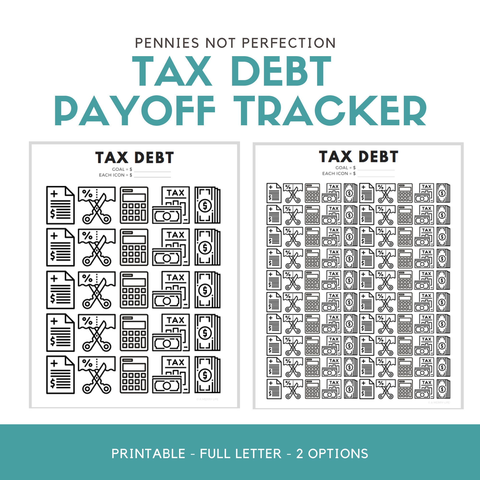 Tax Debt Payoff Tracker | Printable PDF - Etsy