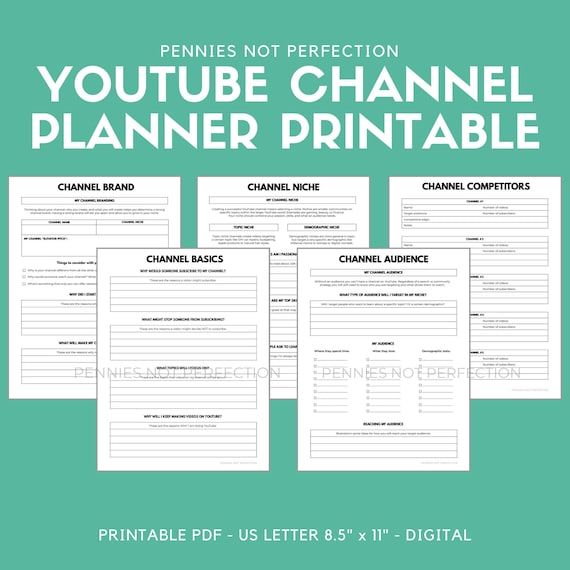 Youtube Channel Ideas Planner New Channel Planner & - Etsy