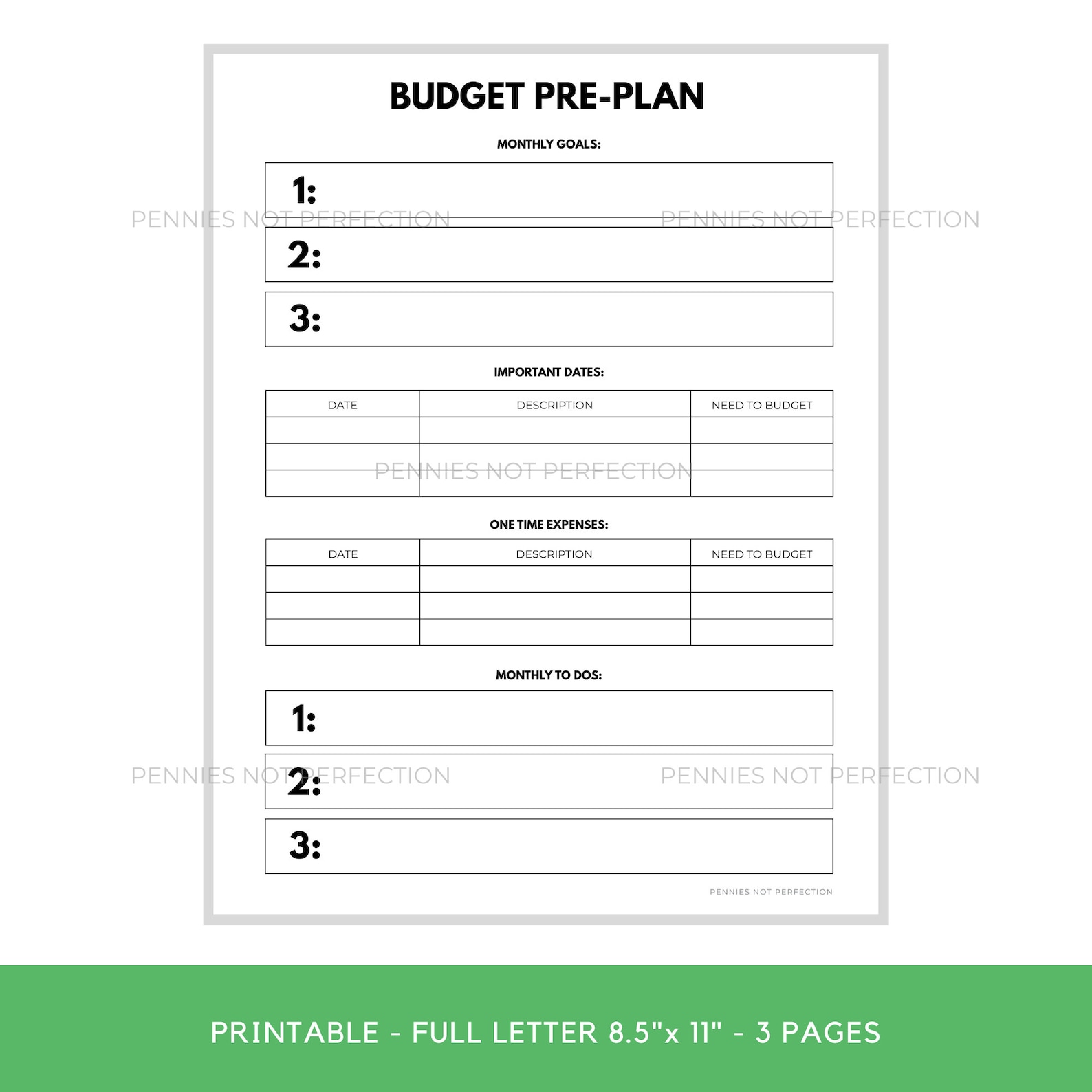 Monthly Budget Pre-plan & Recap Worksheets | Monthly Budgeting ...