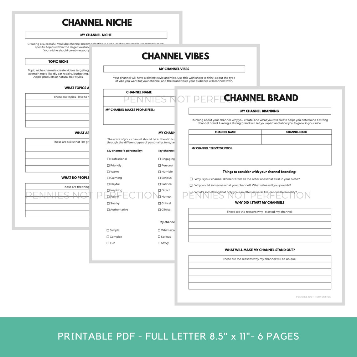 YouTube Channel Ideas Planner New Channel Planner & | Etsy