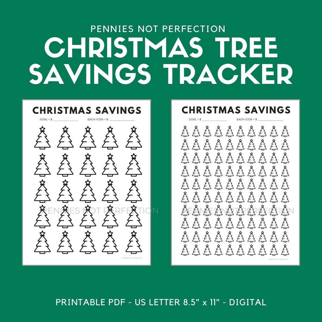 Christmas Tree Savings Tracker Printable | Holiday Savings Coloring ...