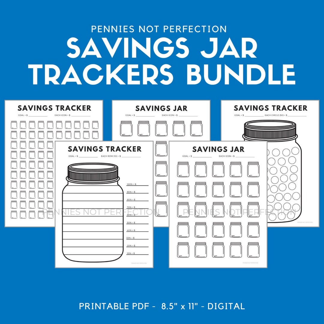 Savings Jar Tracker Bundle, Printable Money Saving (digital Download ...