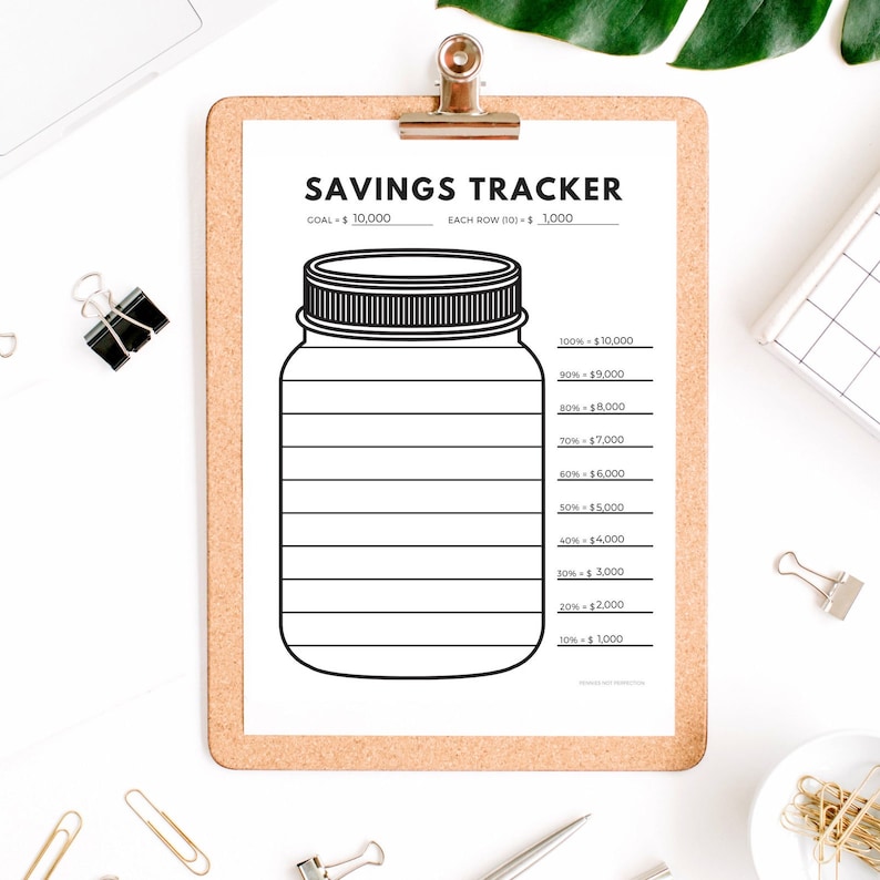 Savings Jar Printable, Savings Tracker Digital, Savings Jar Tracker - Etsy