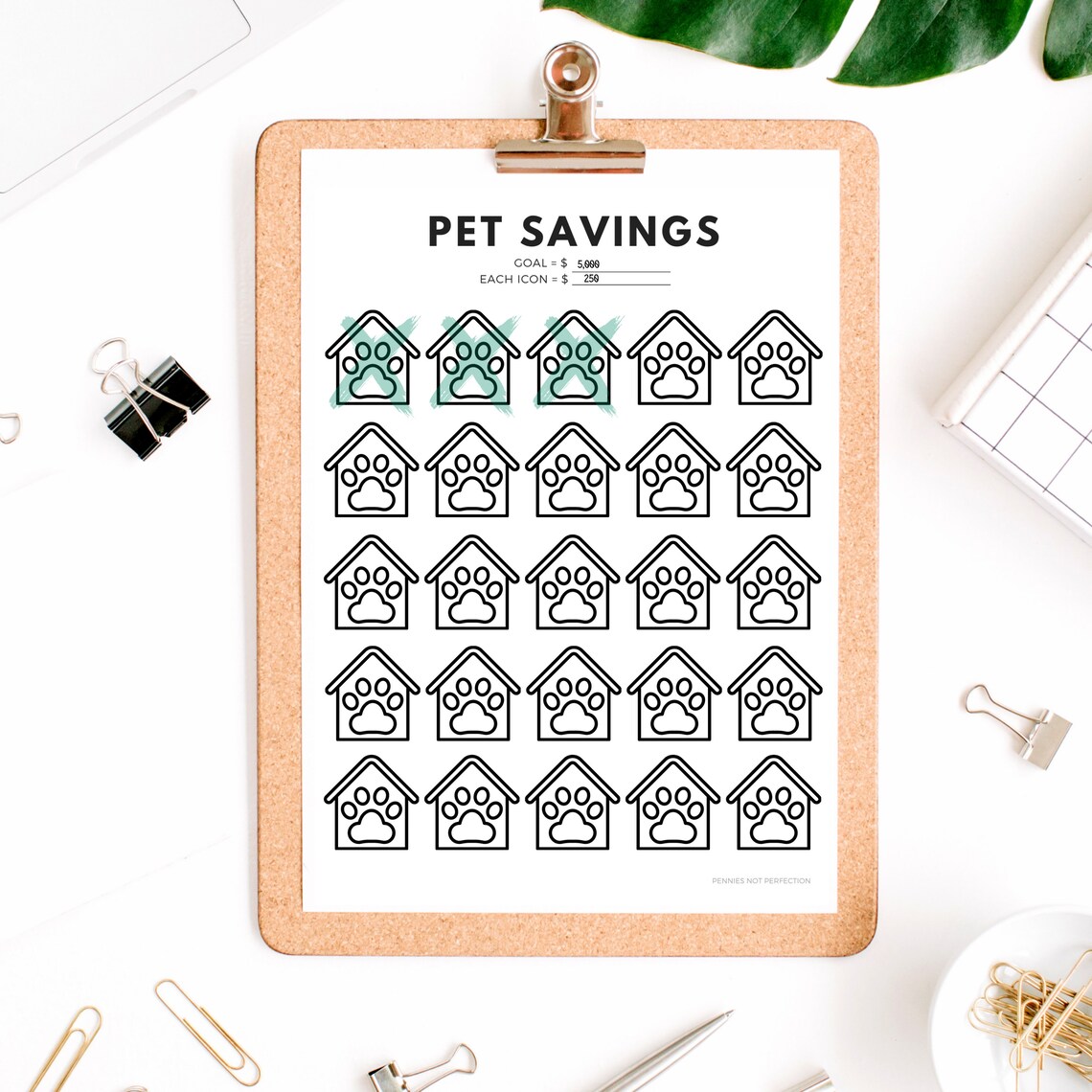 Pet Savings Tracker | Pet Savings Printable | Cat Dog Vet Savings ...