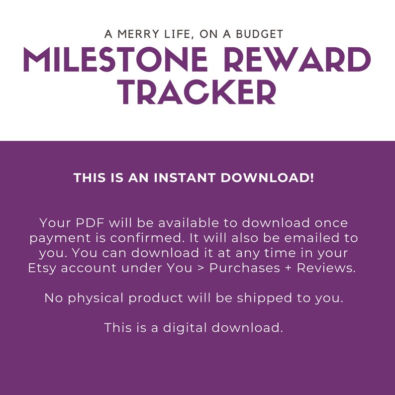 Milestone Reward Tracker | Wants List Worksheet - Etsy