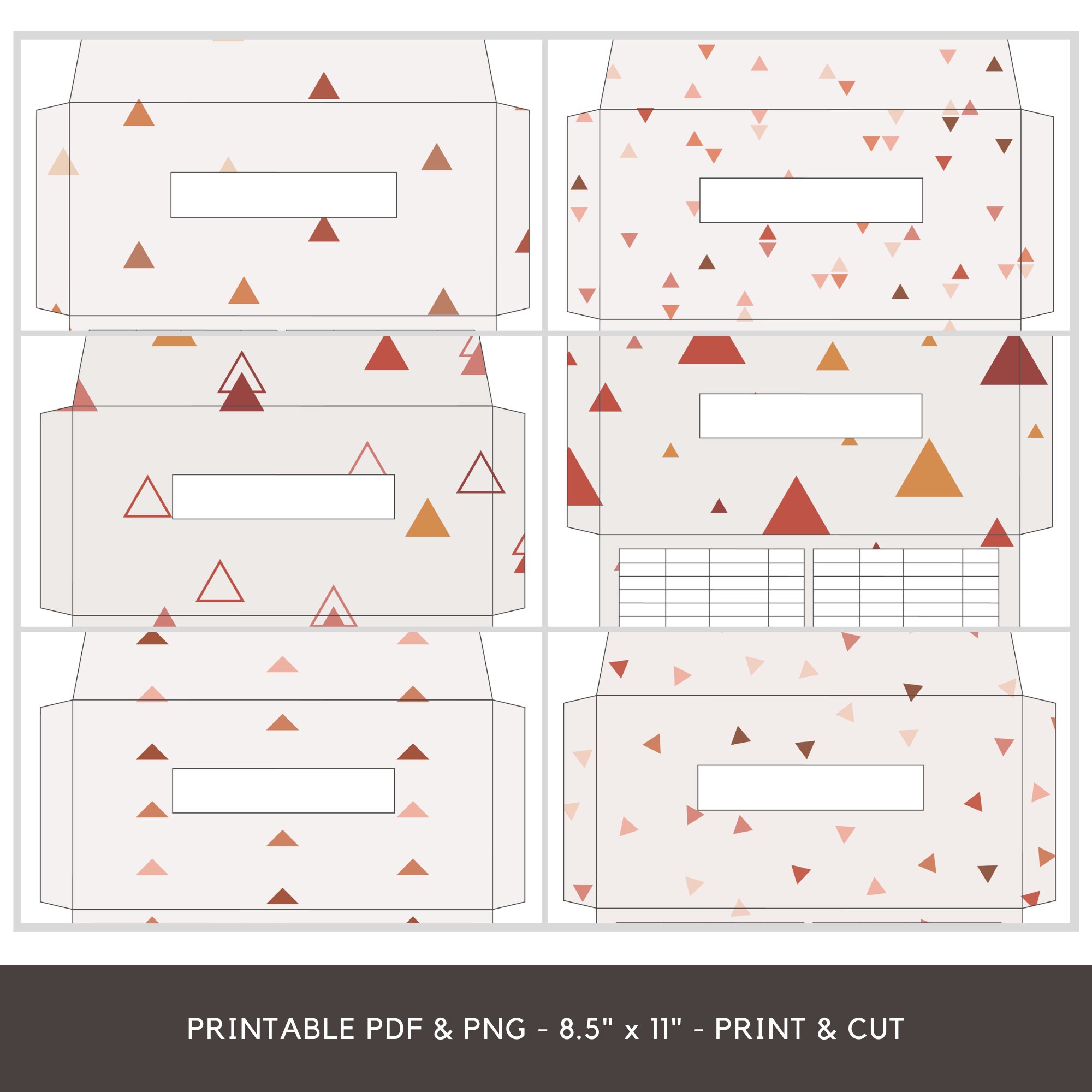 Desert Triangle Cash Envelopes, Printable Budget System (PDF & PNG) - Etsy
