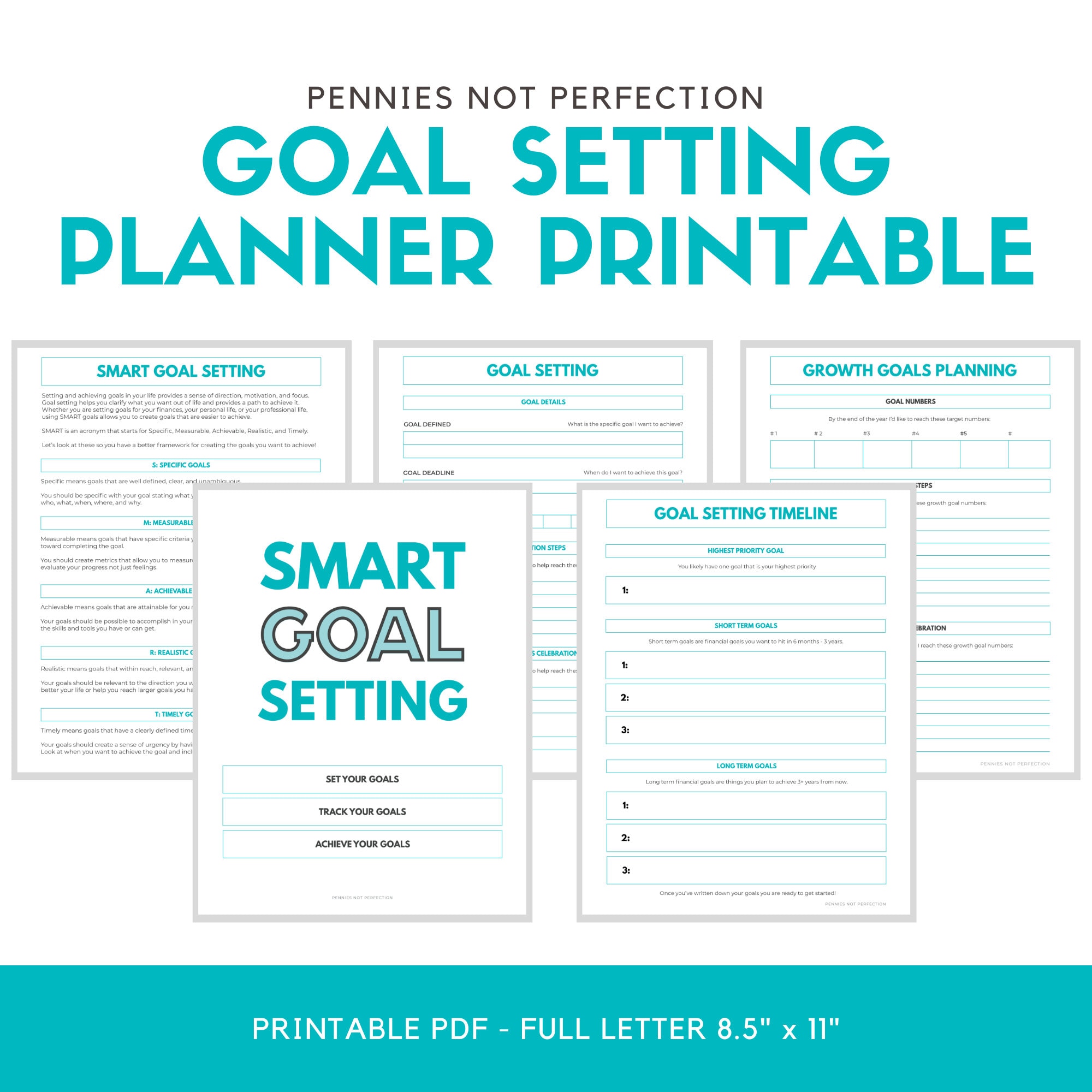 Goal Setting Planner | SMART Goal Planner | Goal Tracker Printable ...