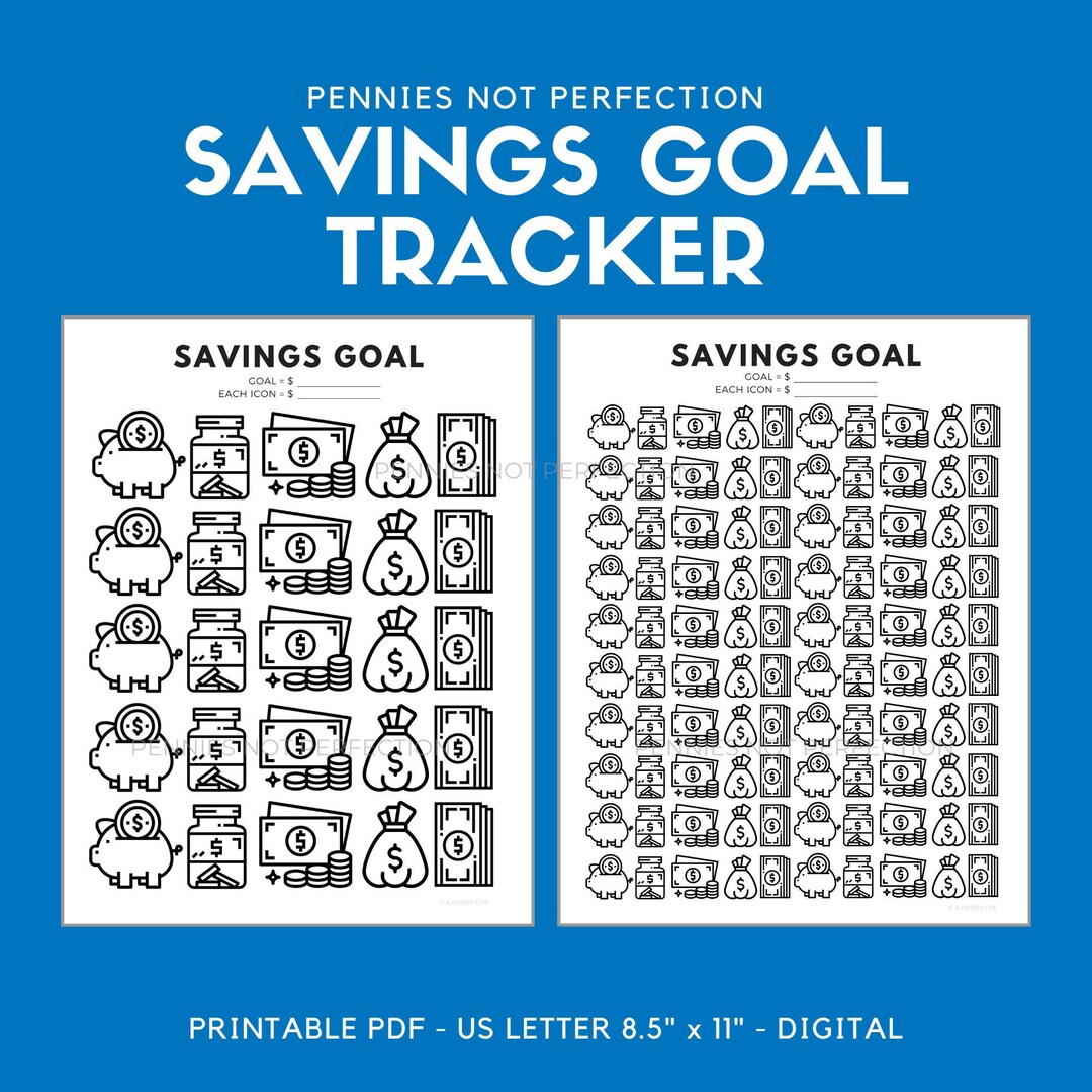 Savings Goal Tracker | Savings Printable | Savings Tracker - Etsy