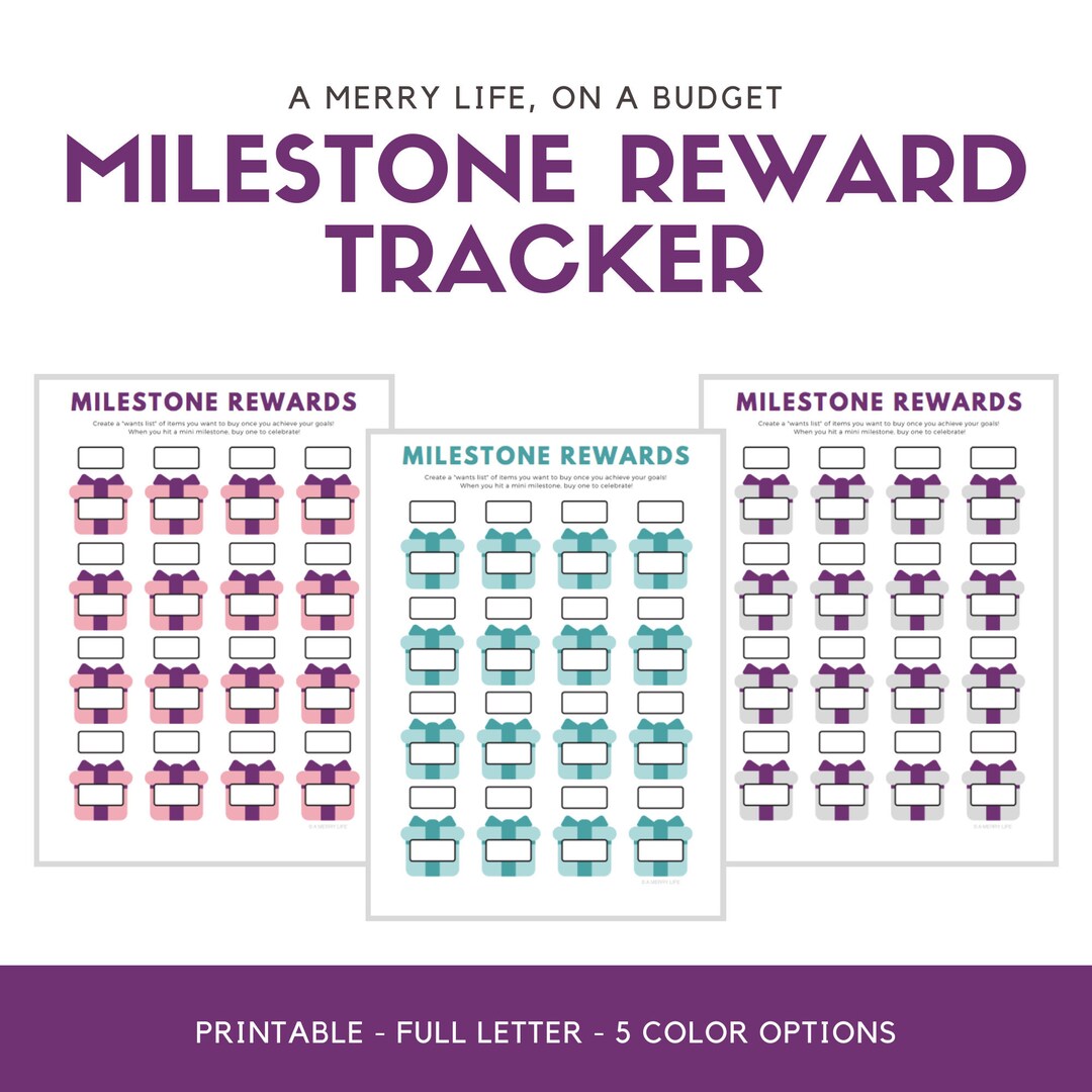 Milestone Reward Tracker | Wants List Worksheet - Etsy
