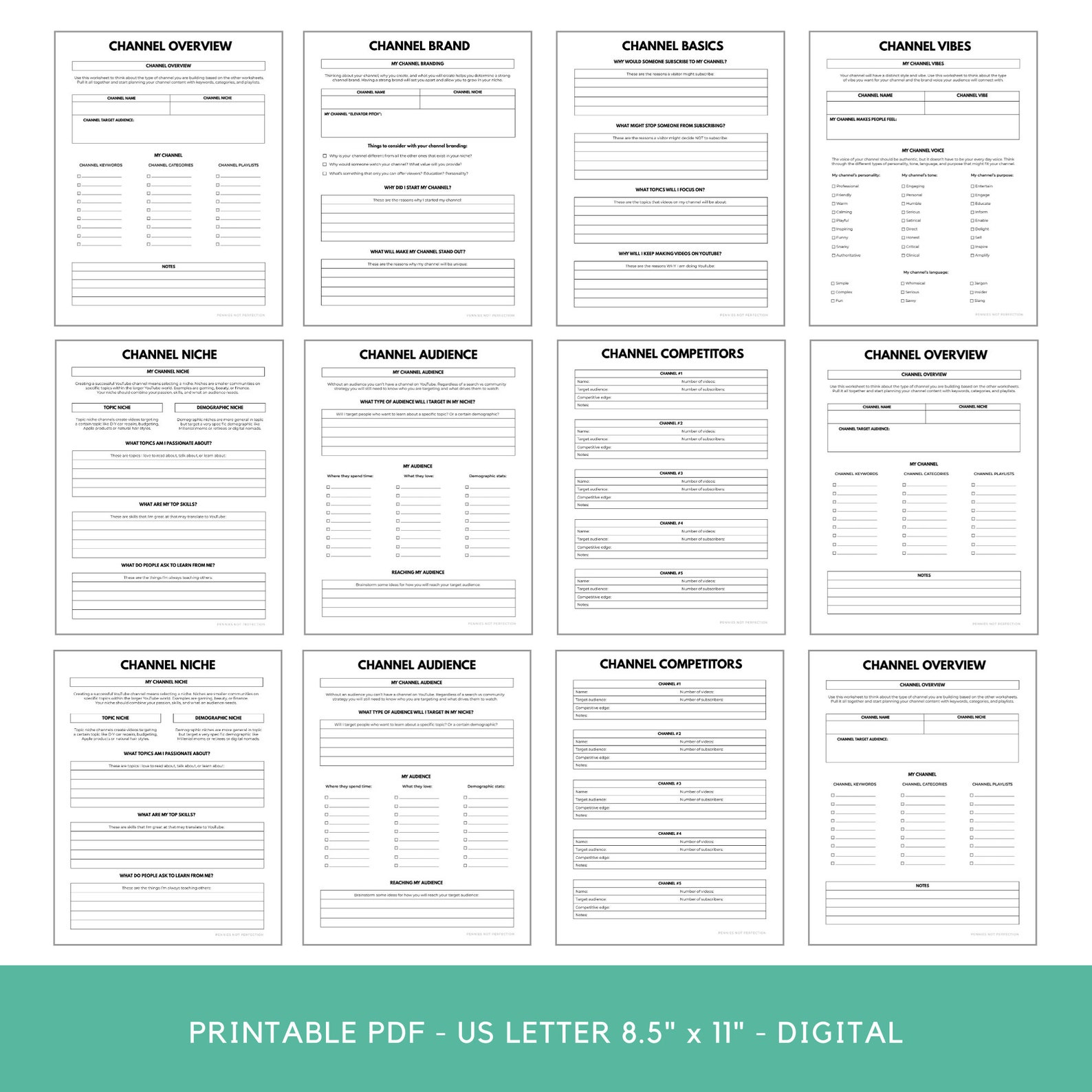 Youtube Success Planner Printable Guide to Youtube Content & Channel ...