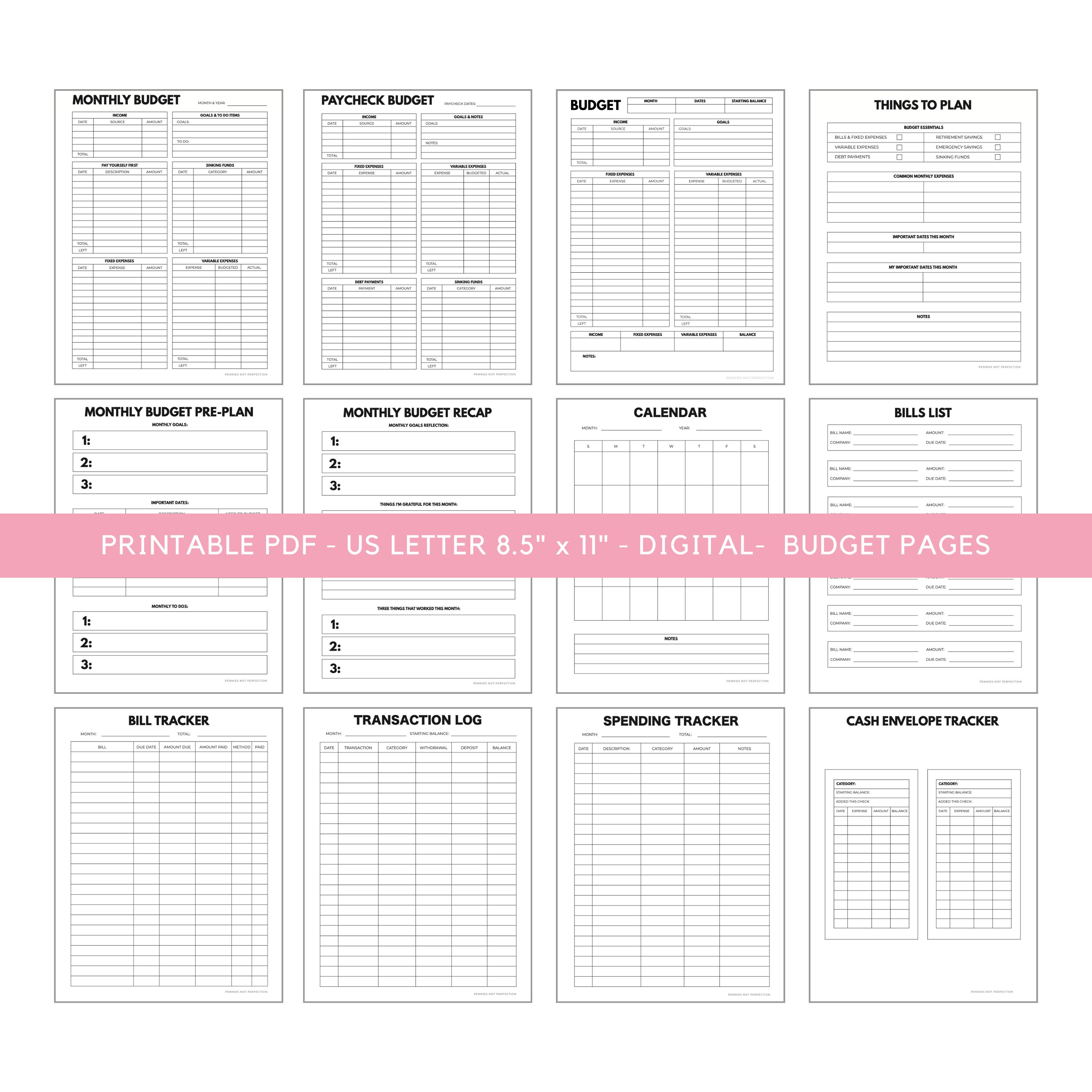 Financial Success Printable Bundle Budget Planner Printable - Etsy
