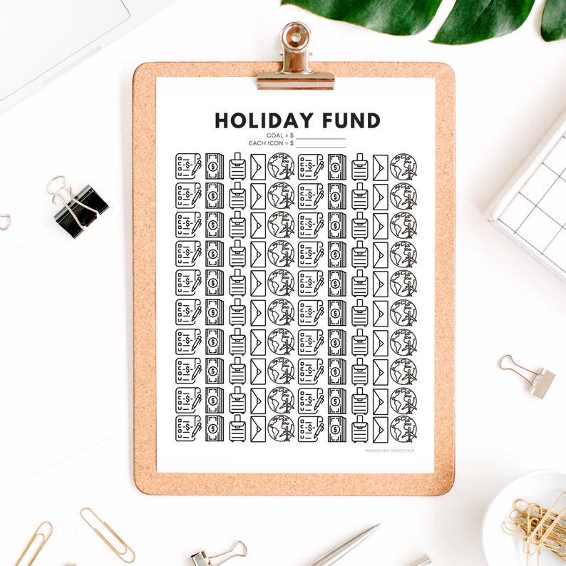 Holiday Fund Savings Goal Tracker | Holiday Fund Savings Tracker ...