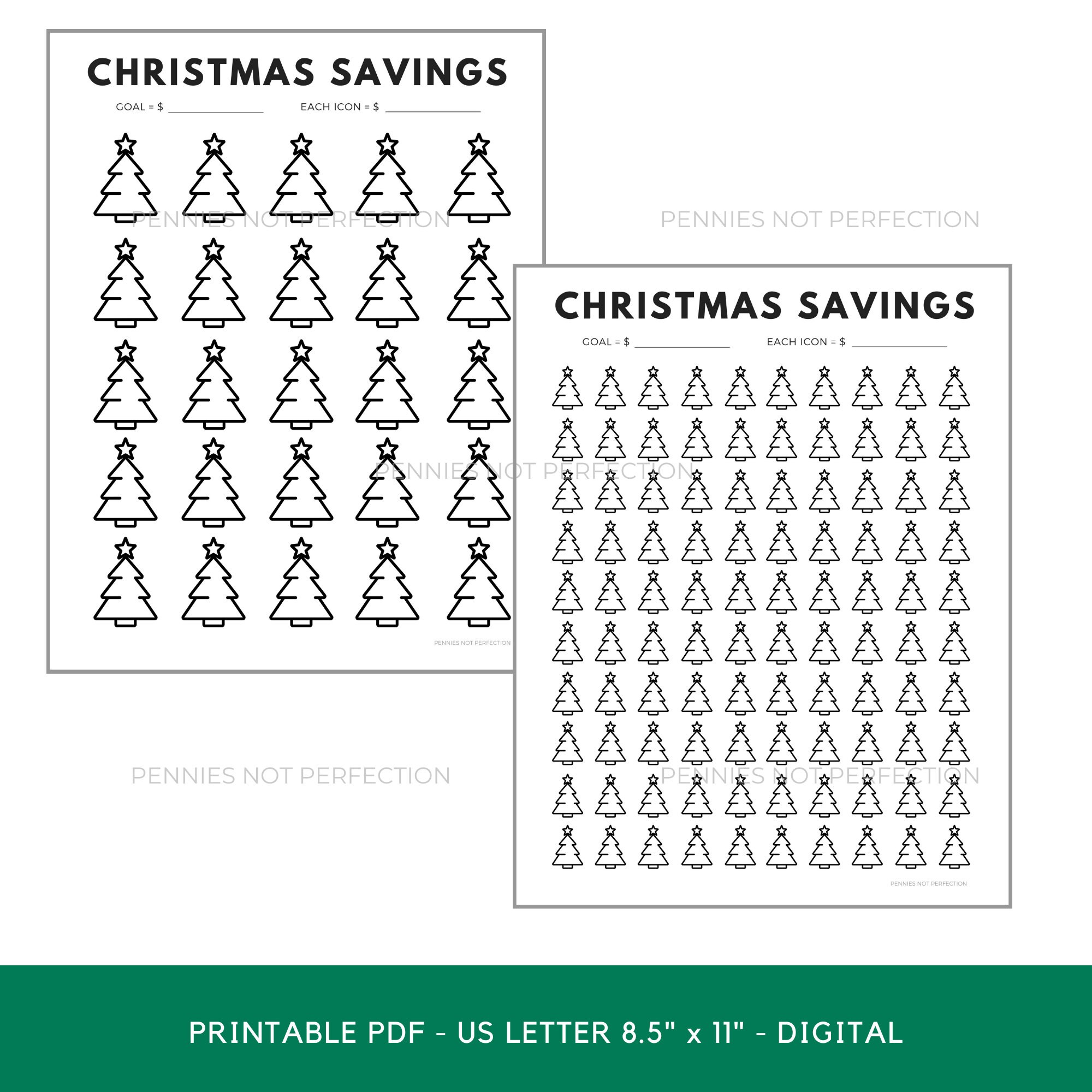 Christmas Tree Savings Tracker Printable | Holiday Savings Coloring ...