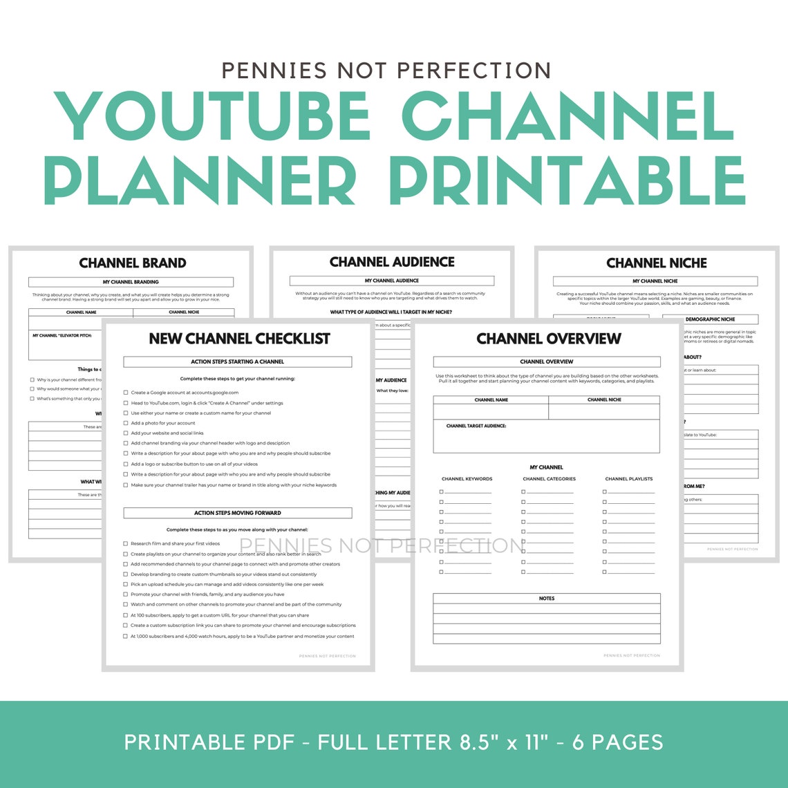YouTube Channel Ideas Planner New Channel Planner & | Etsy
