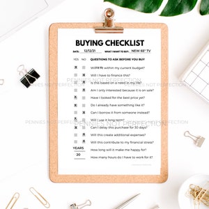 Impulse Spending Purchase Decision Checklist, Stop Impulse Buying ...