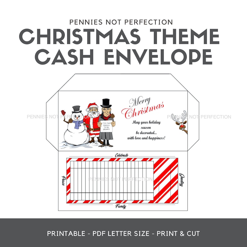Printable Cash Envelope Christmas Theme | Christmas Cash Envelope - Etsy