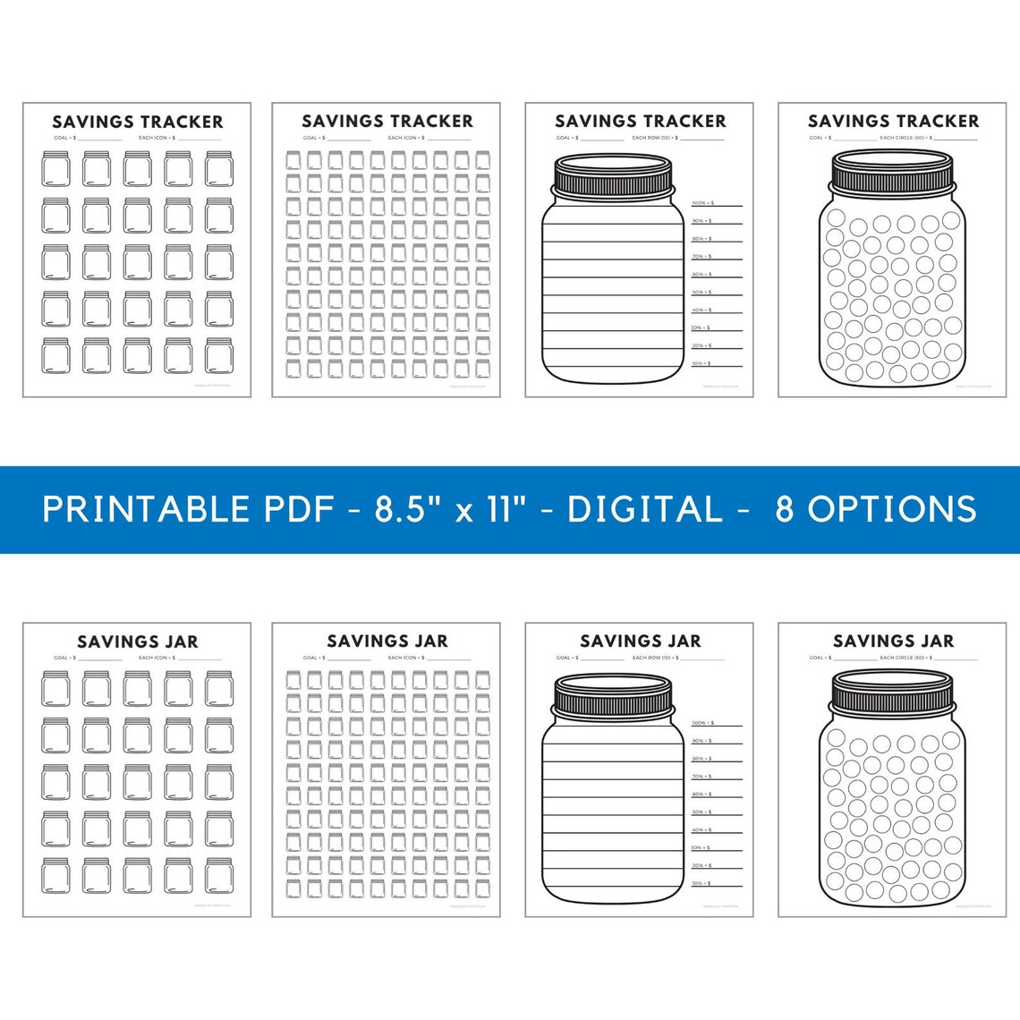 Savings Jar Printable, Savings Tracker Digital, Savings Jar Tracker - Etsy