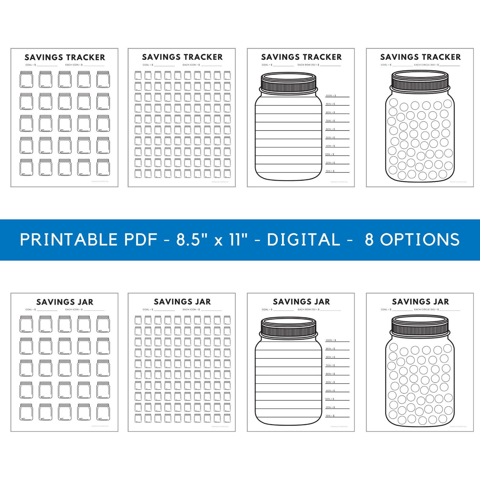 Savings Jar Printable, Savings Tracker Digital, Savings Jar Tracker - Etsy