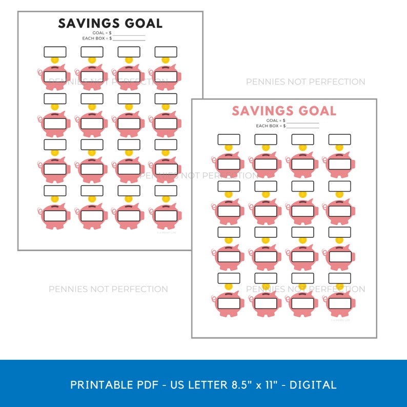 Savings Goals Tracker | Savings Tracker Printable - Etsy