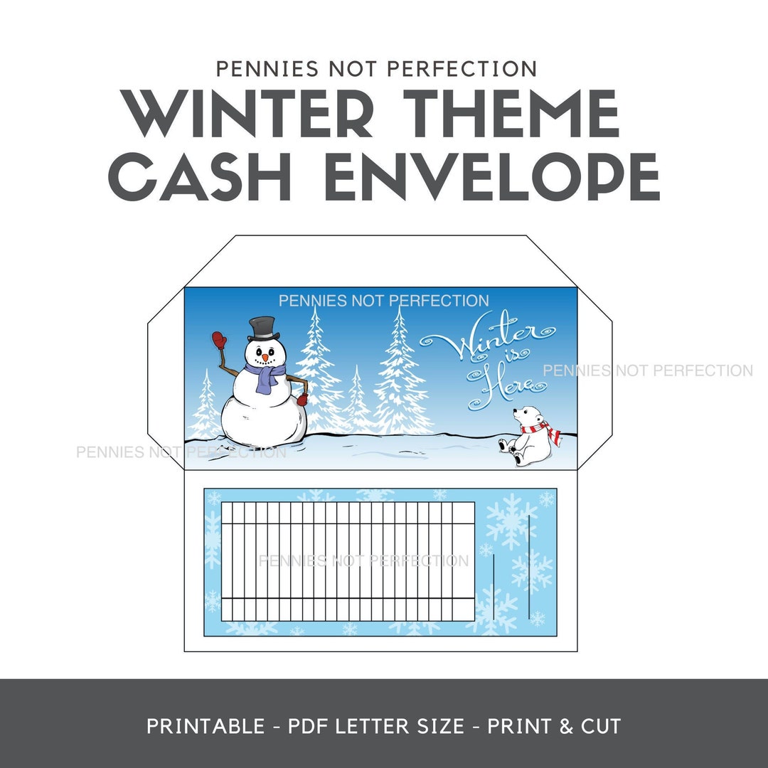 Printable Cash Envelope Winter Theme - Etsy