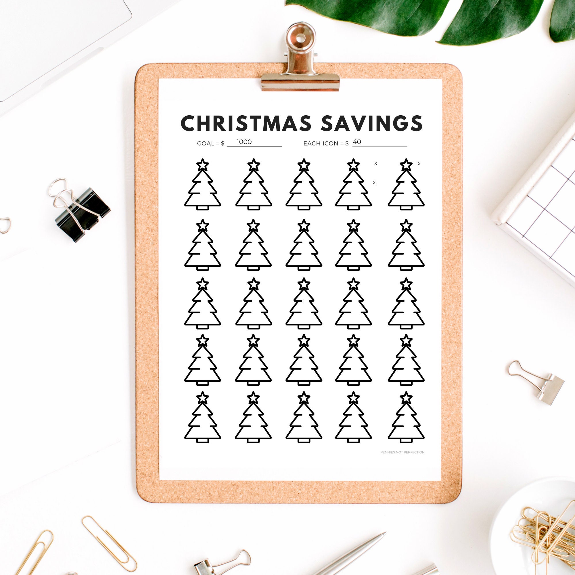 Christmas Tree Savings Tracker Printable | Holiday Savings Coloring ...