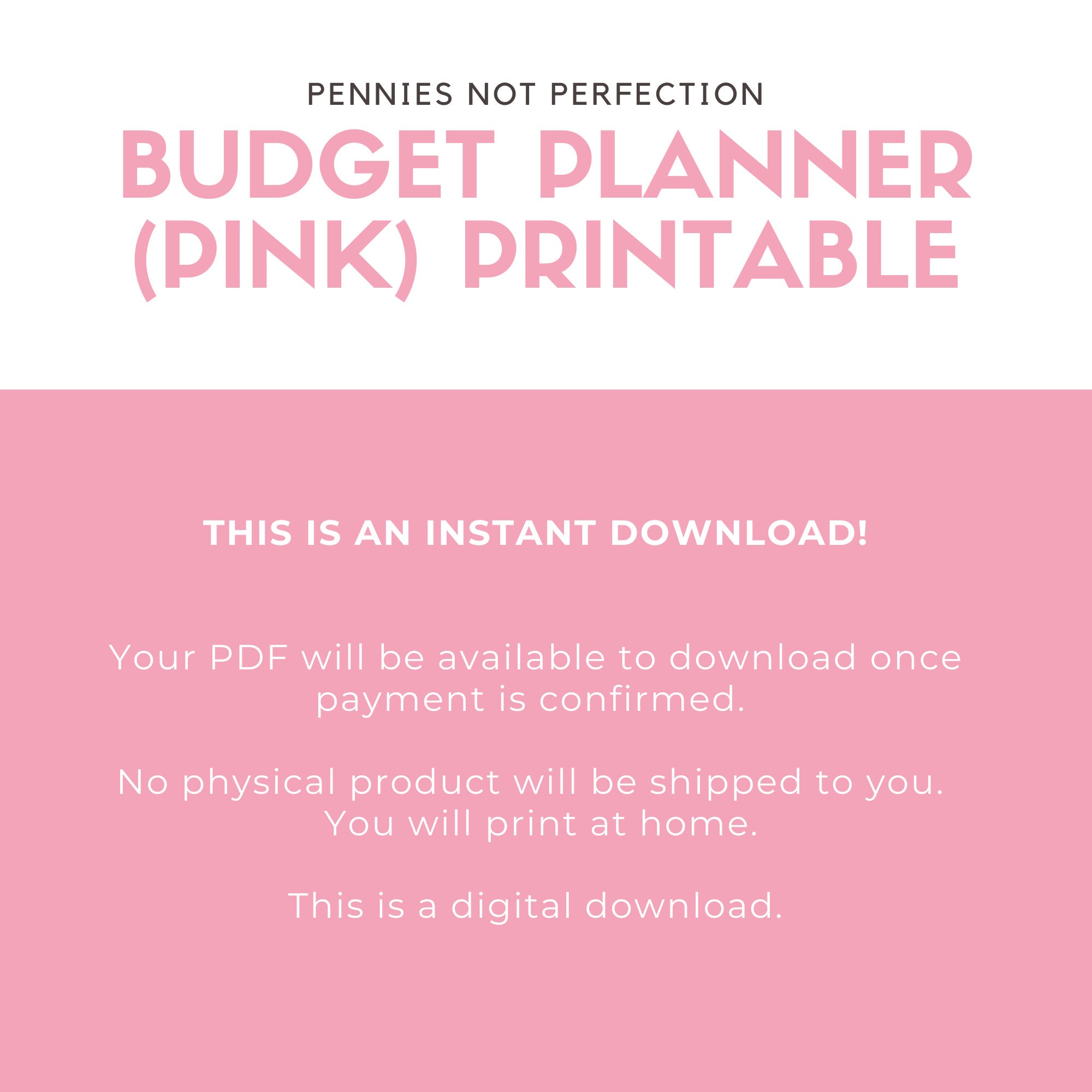 Pink Paycheck Budget Printable | Paycheck to Paycheck Budget Planner ...