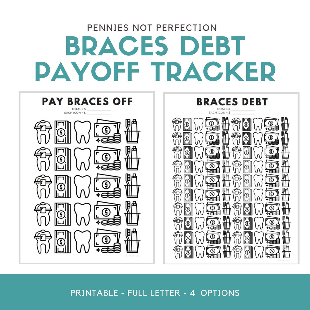 Braces Debt Payoff Tracker | Dental Debt Payoff Printable - Etsy