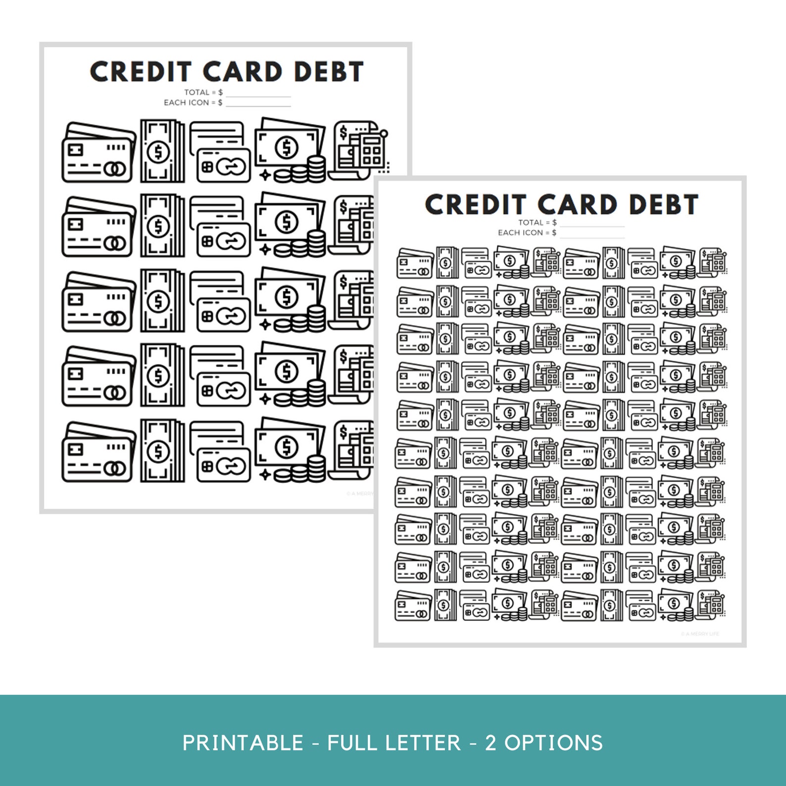 Credit Card Debt Payoff Tracker | Credit Card Debt Tracker Printable ...