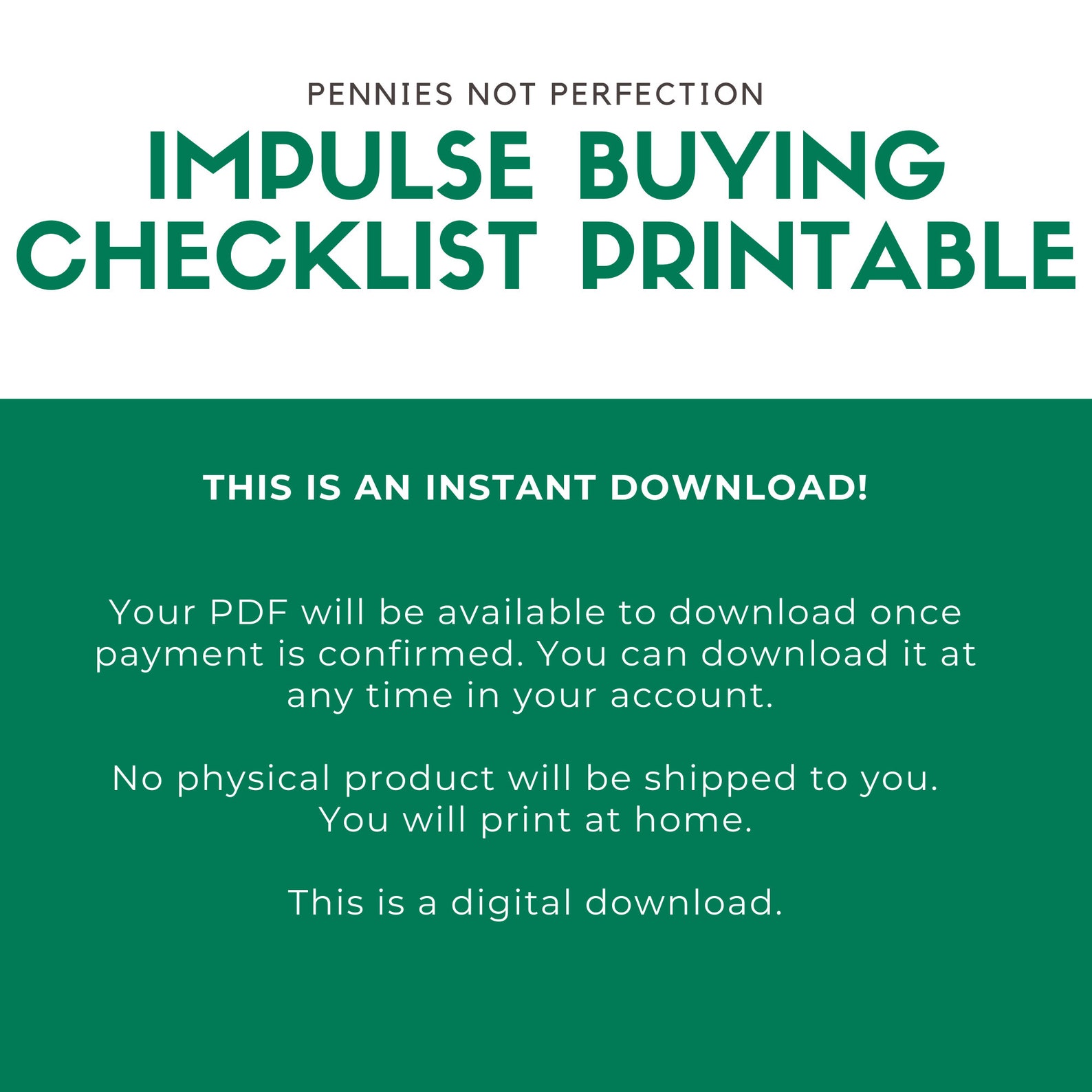 Impulse Spending Purchase Decision Checklist, Stop Impulse Buying ...