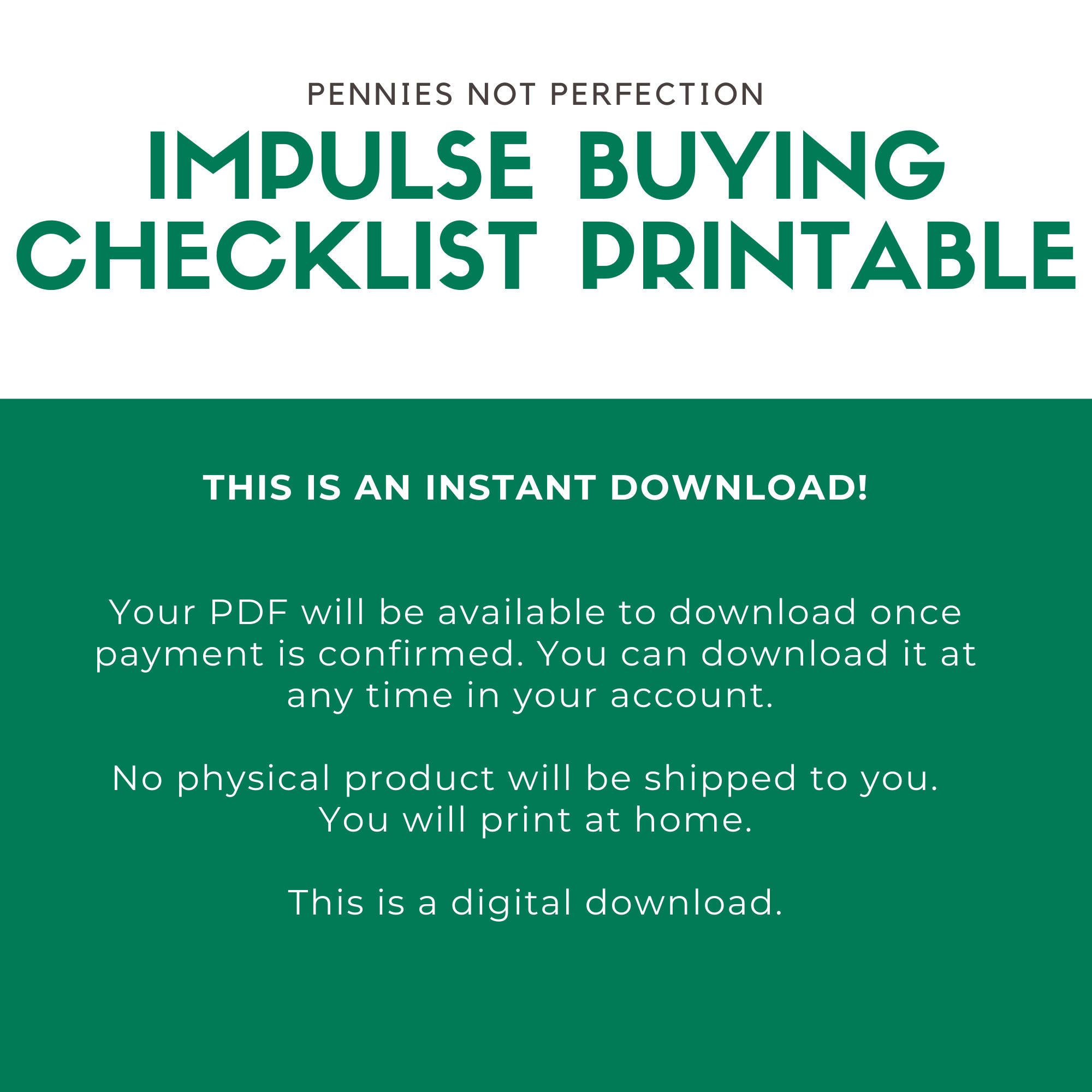 Impulse Spending Purchase Decision Checklist, Stop Impulse Buying ...